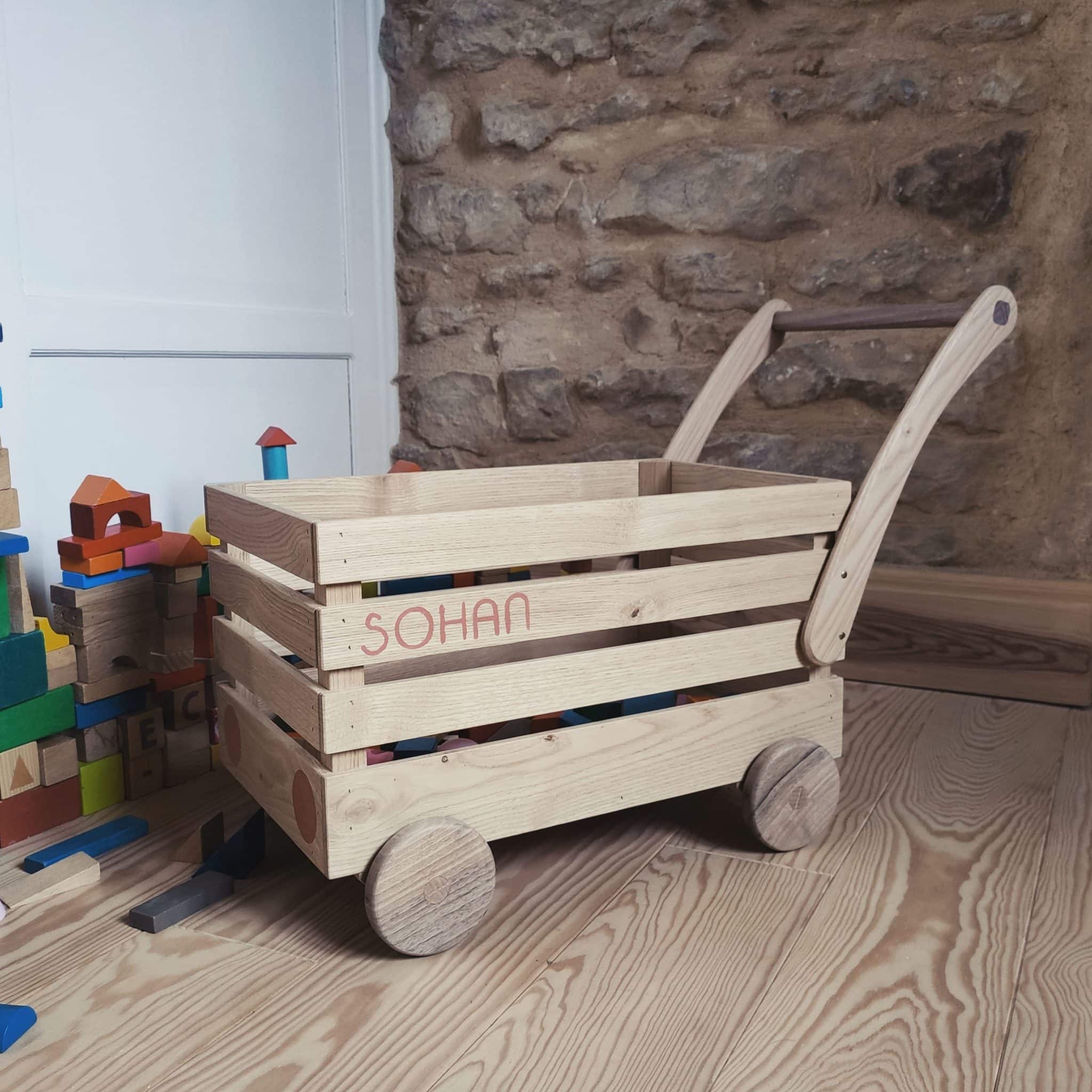 CHARIOT de marche - en bois - Charrette de rangement